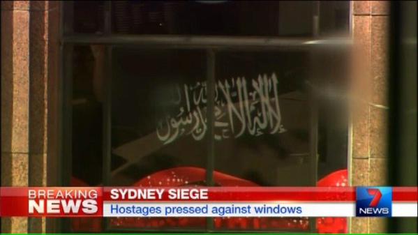 Sydney Siege: Shahada Islamic flag used in Lindt chocolate cafe siege ...