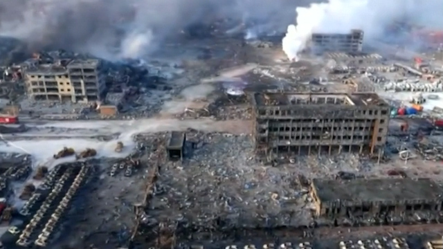 Tianjin factory explosion: Drone footage shows aftermath of China ...