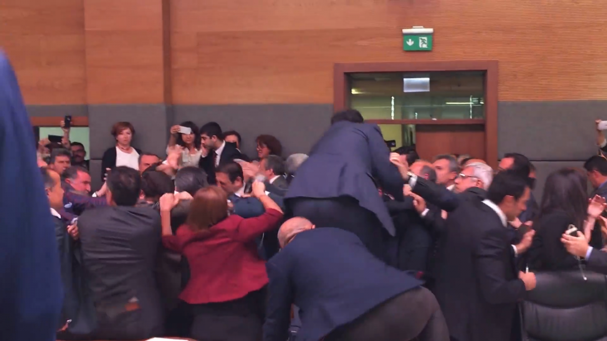 Video captures mass brawl between Erdogan's deputies and Kurd ...