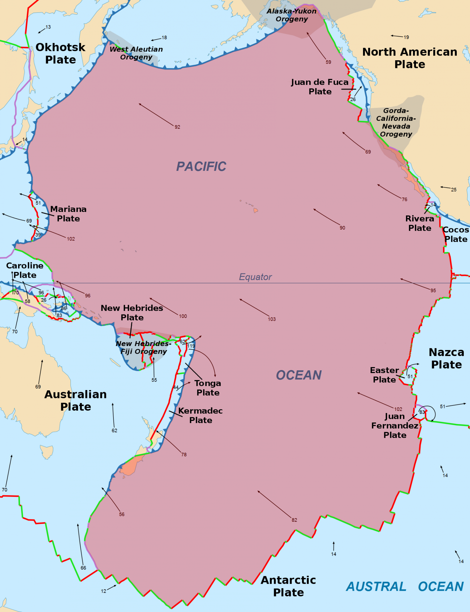 Tectonic activity that led to birth of Pacific Plate
