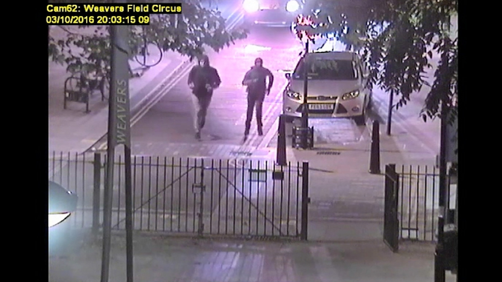 CCTV footage shows three people running away from scene where Jordan ...