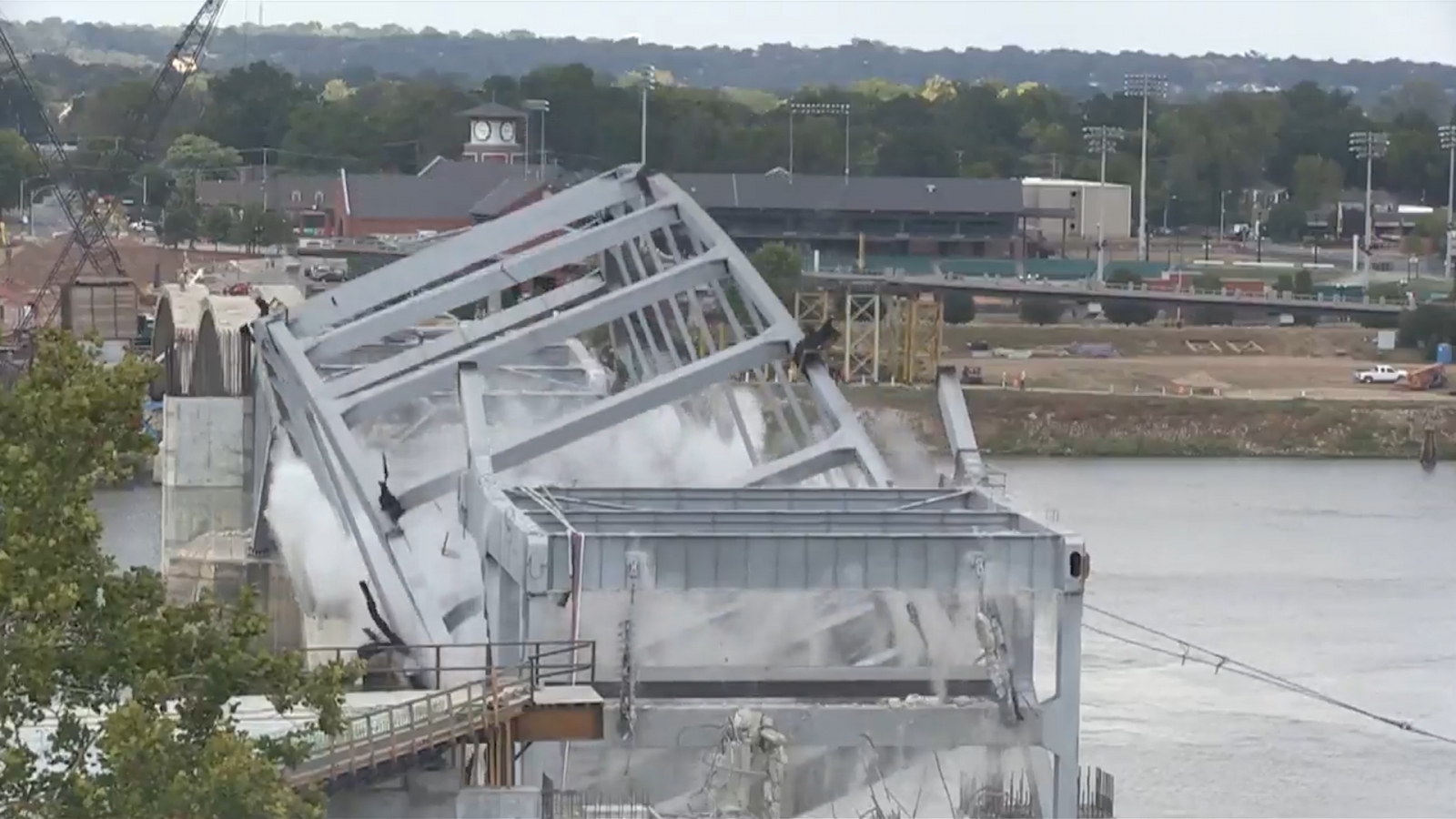 Bridge deemed dangerously weak stays up for hours after explosive ...