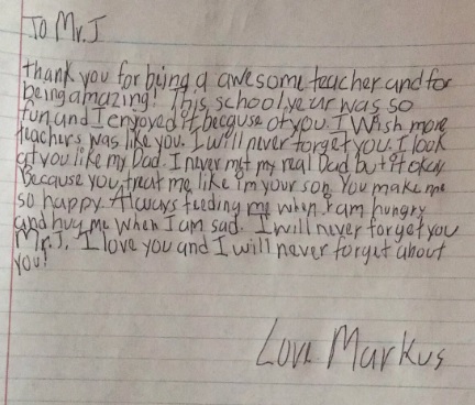 'I love you, Mr J': Read this heart-melting letter from a student to ...