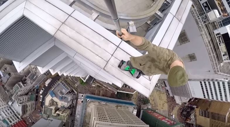 Watch the death-defying moment man rides hoverboard inches from edge of ...