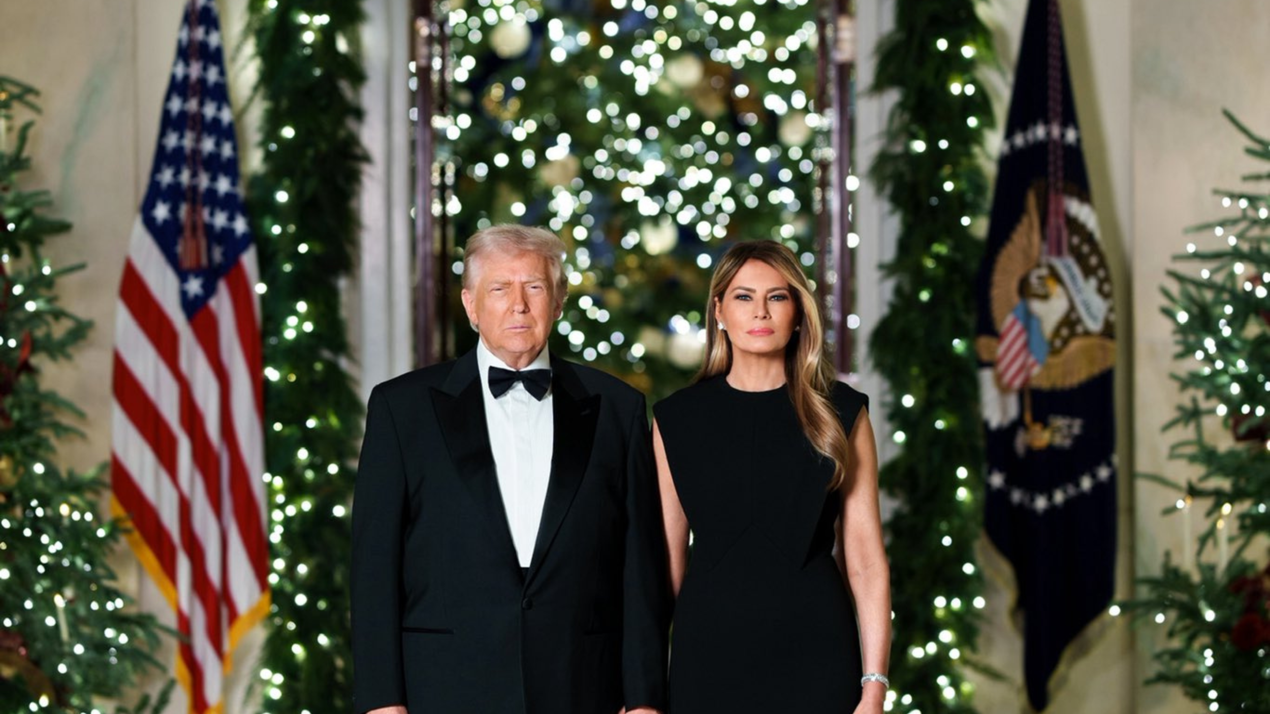 Trump and Melania Break Christmas Tradition With Somber All-Black White ...