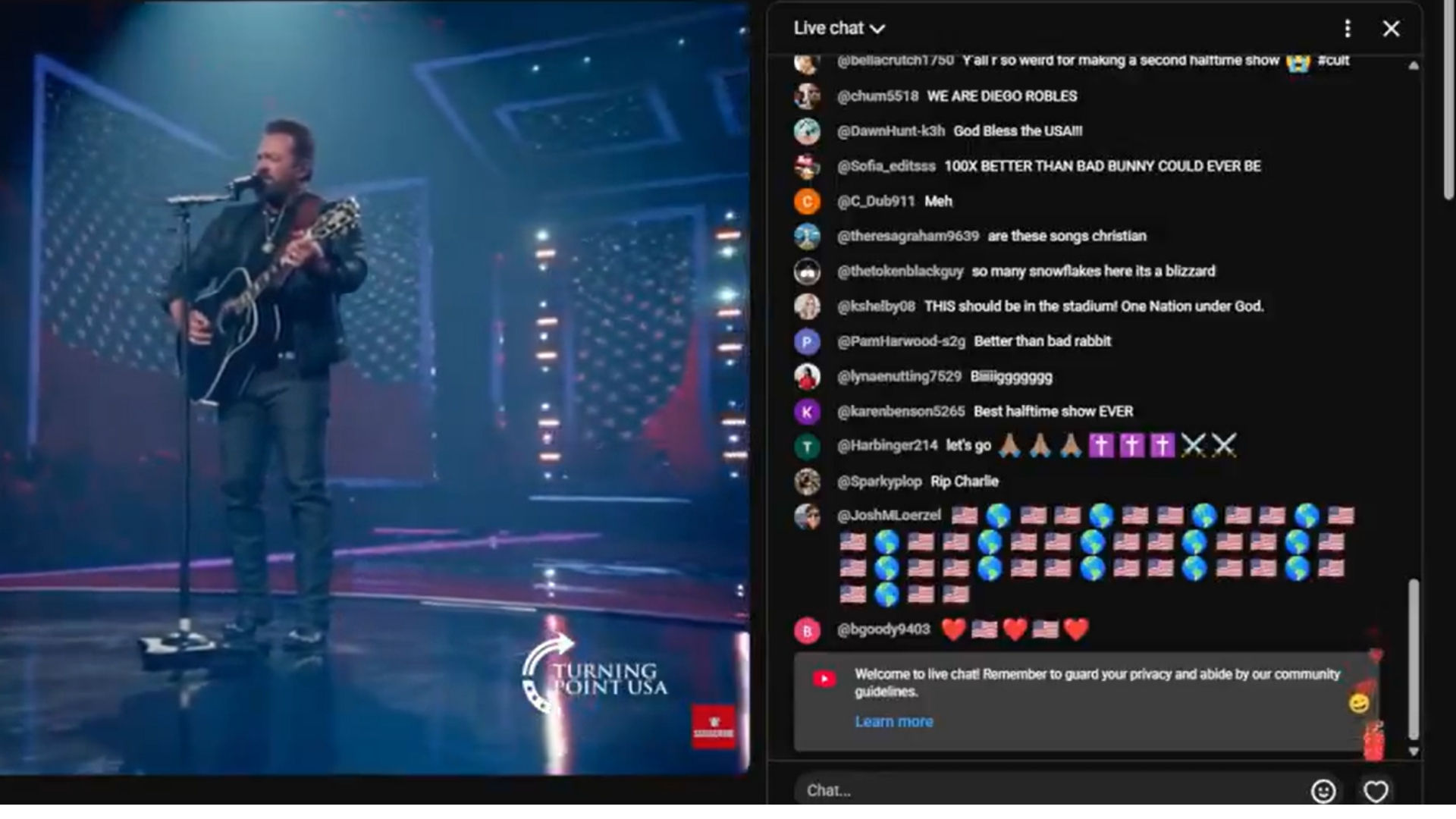 Did TPUSA Halftime Show Hire Bots to Boost 5M Viewership? Empty Chat ...